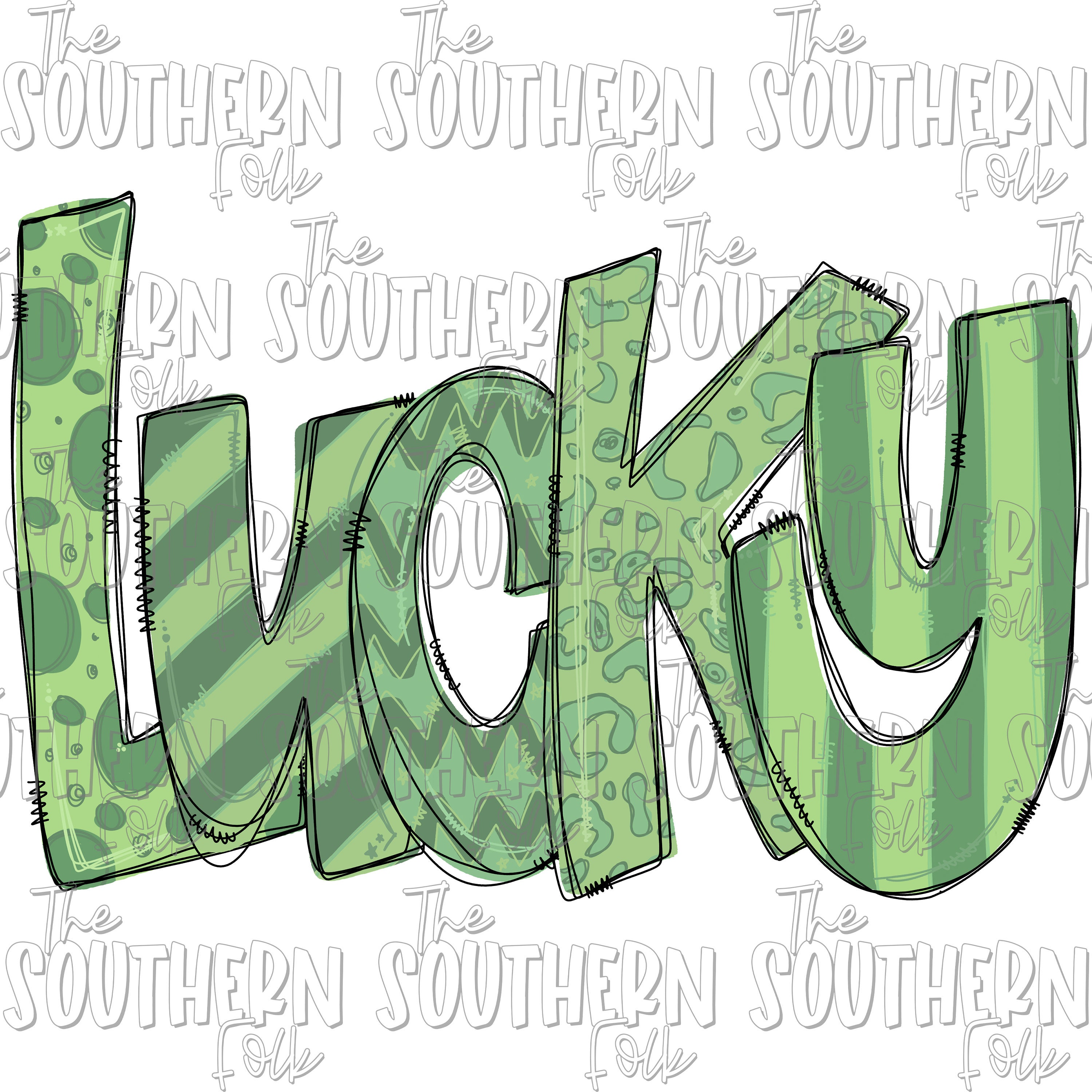 Hand Drawn Lucky PNG File for Sublimation Sublimation Design | Etsy