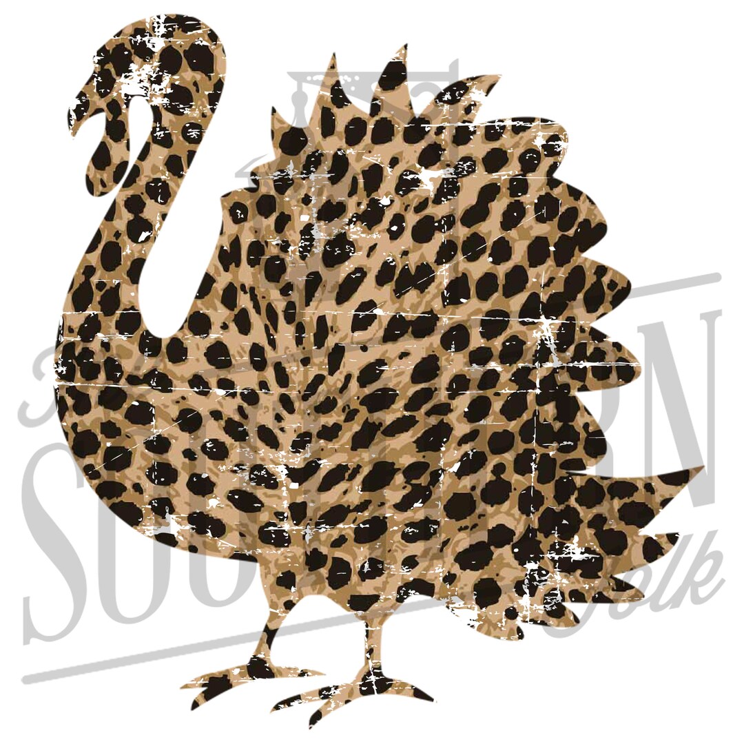 Distressed Cheetah Print Turkey Sublimation Design, PNG File, Digital ...