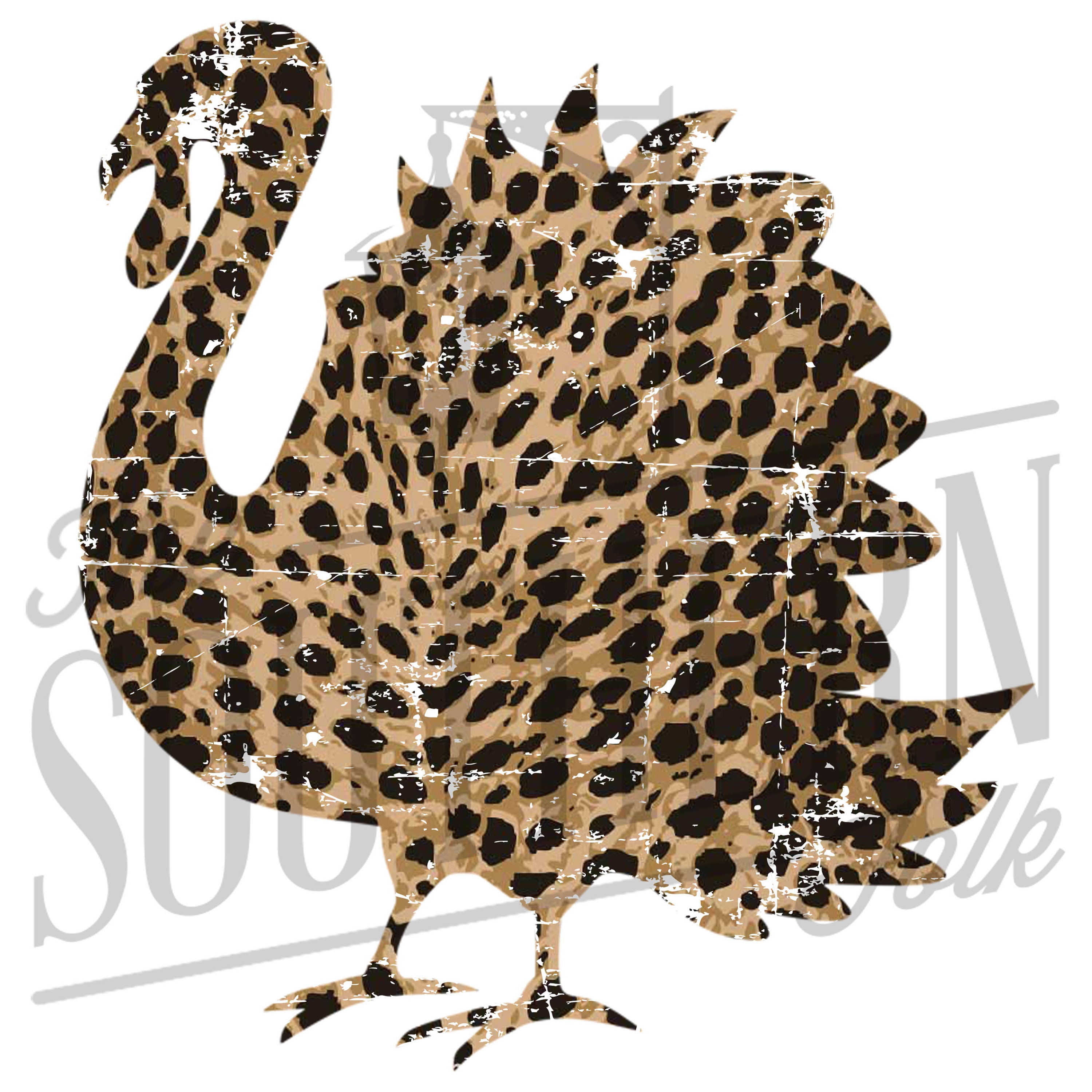 Distressed Cheetah Print Turkey Sublimation Design PNG File | Etsy