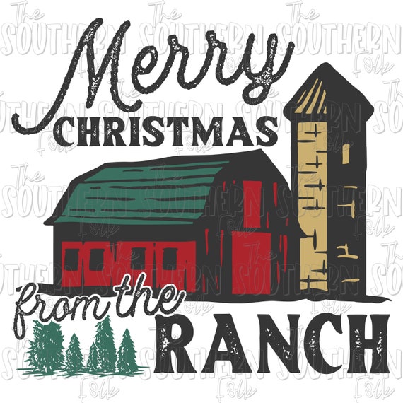 Merry Christmas on the Ranch Sublimation Design PNG File - Etsy