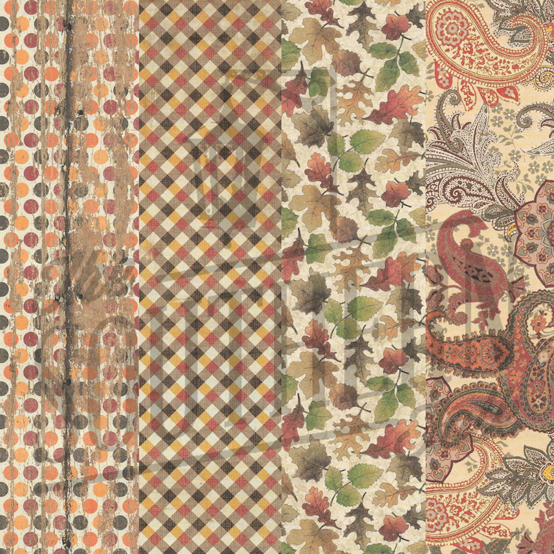 Fall Digital Papers (4 Pack), PNG File, Digital Download, Sublimation ...
