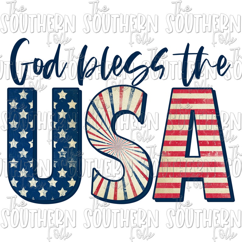 God Bless the USA PNG File, Sublimation Design, Digital Download ...