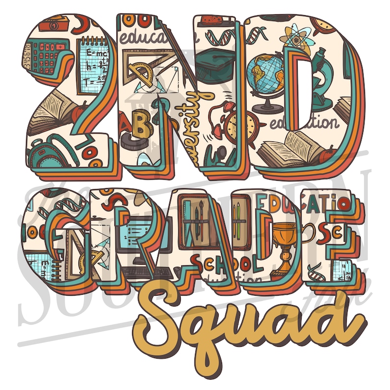 Second Grade Squad PNG File, Sublimation Designs, Digital Download ...