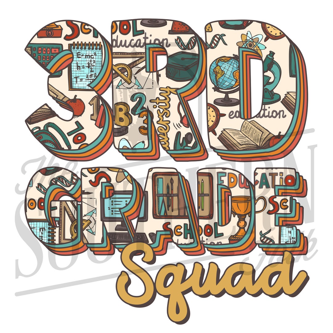 Third Grade Squad PNG File, Sublimation Designs, Digital Download ...