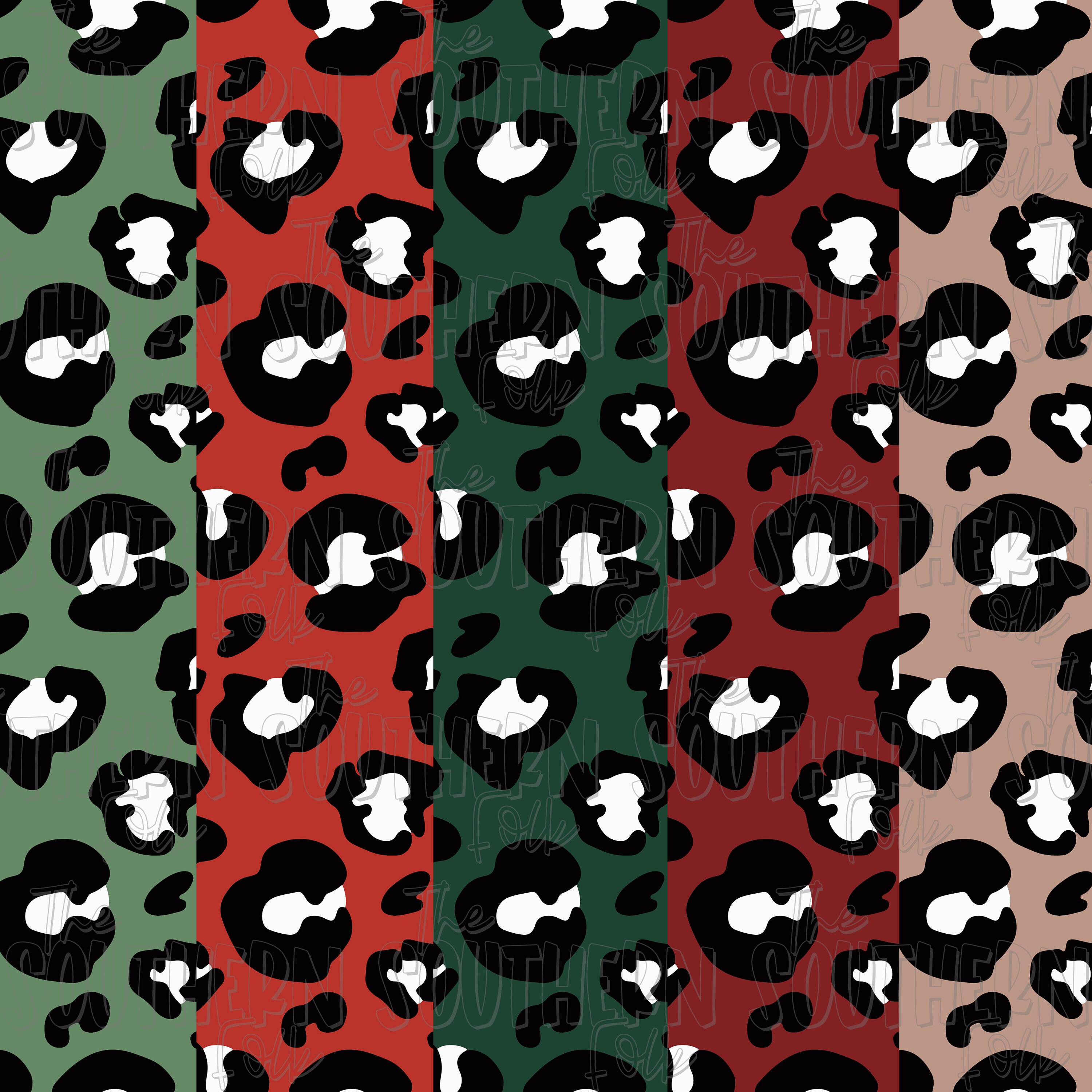 Christmas Cheetah Print Digital Papers 5 pack Sublimation | Etsy