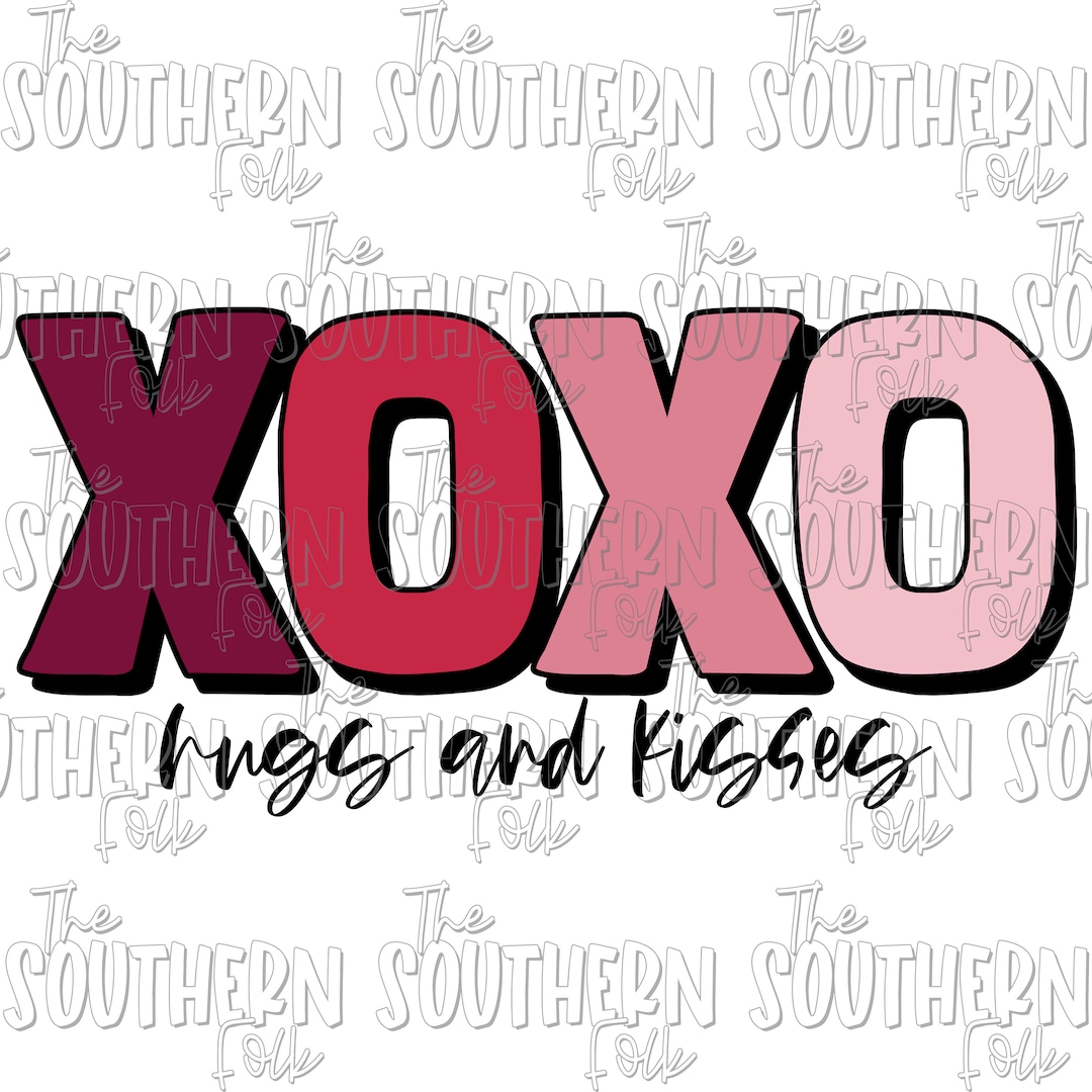 XOXO Hugs and Kisses PNG File for Sublimation, Digital Download ...