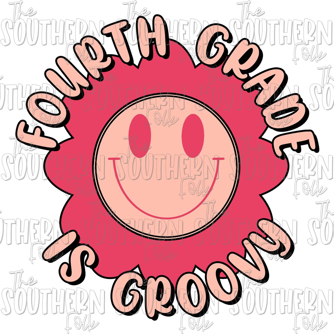 Retro Fourth Grade is Groovy PNG File, Sublimation Designs, Digital ...