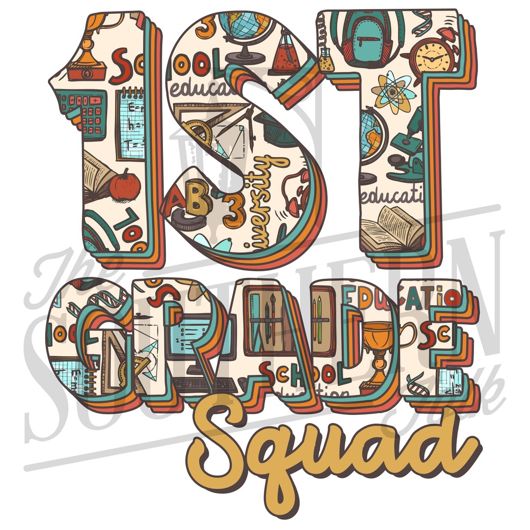 First Grade Squad PNG File, Sublimation Designs, Digital Download ...
