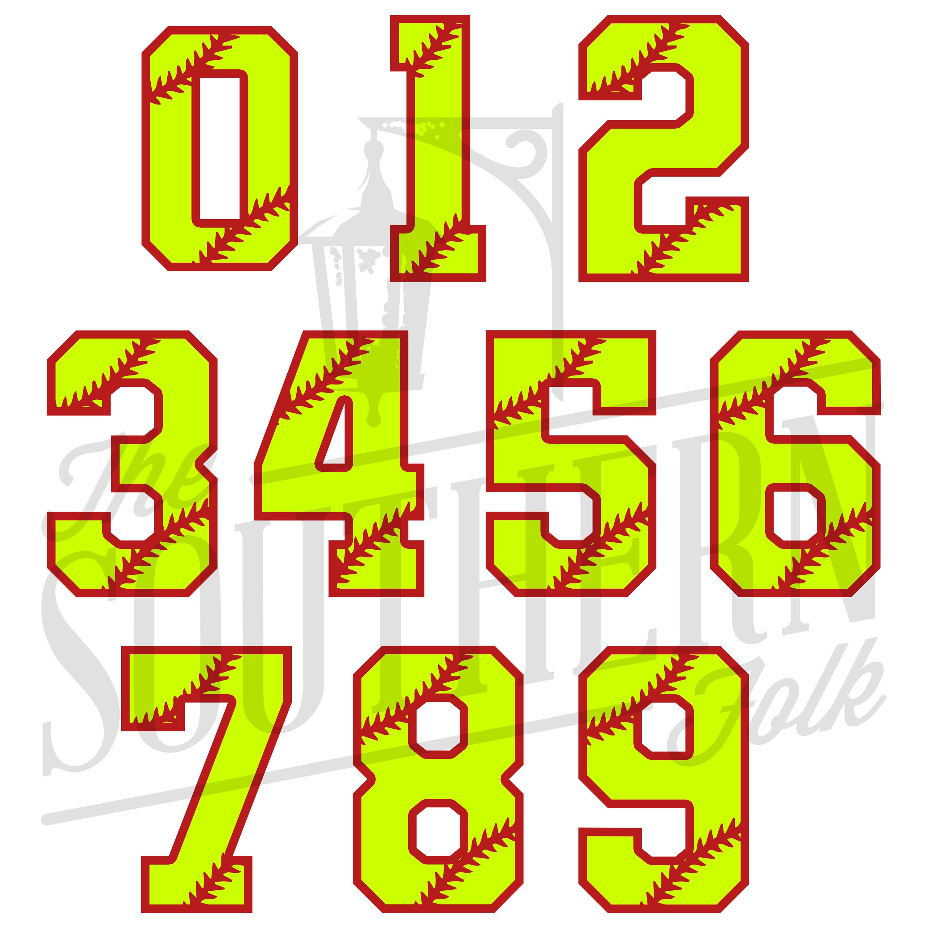 Softball Number 0-9 PNG File, Sublimation, Digital Download - Etsy
