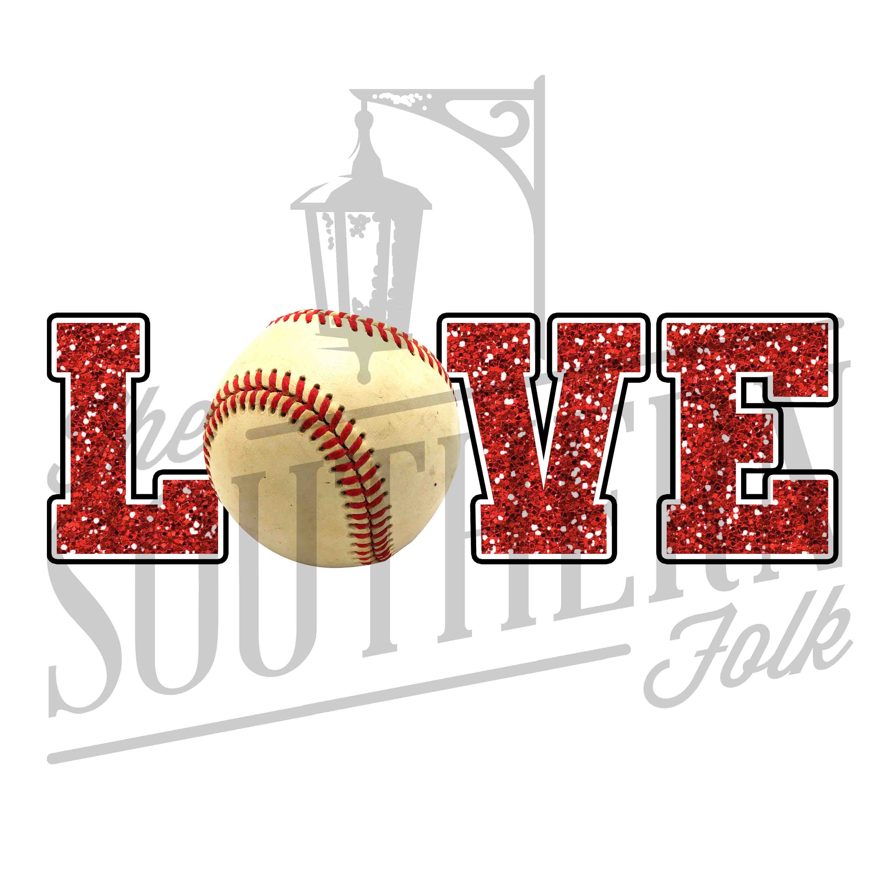 Love Baseball PNG File Sublimation Design Digital Download | Etsy