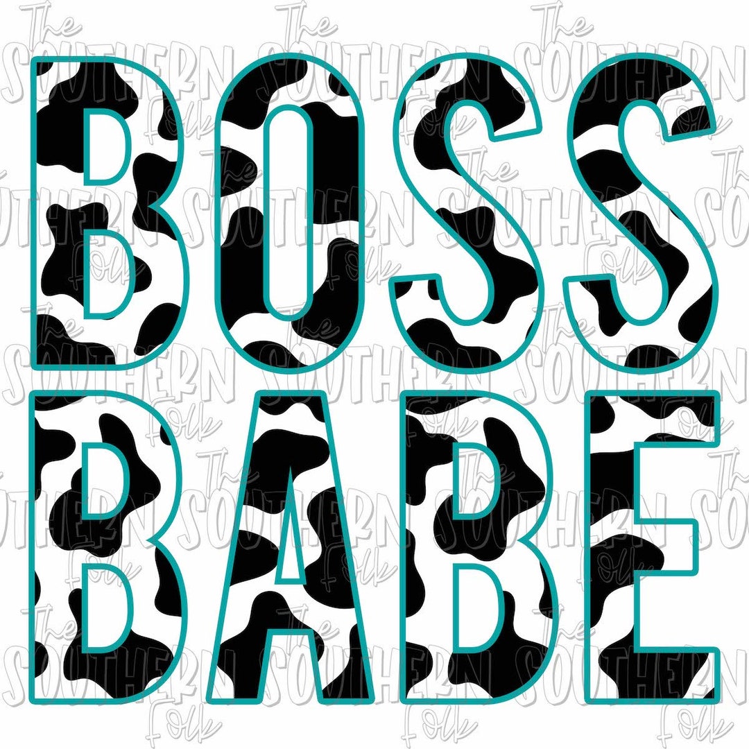 Cow Print Boss Babe PNG File, Sublimation Design, Digital Download ...