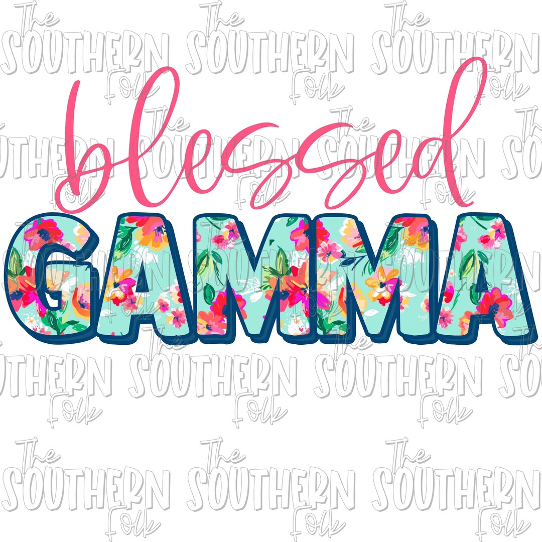 Floral Blessed Gamma PNG File, Sublimation Design, Digital Download ...
