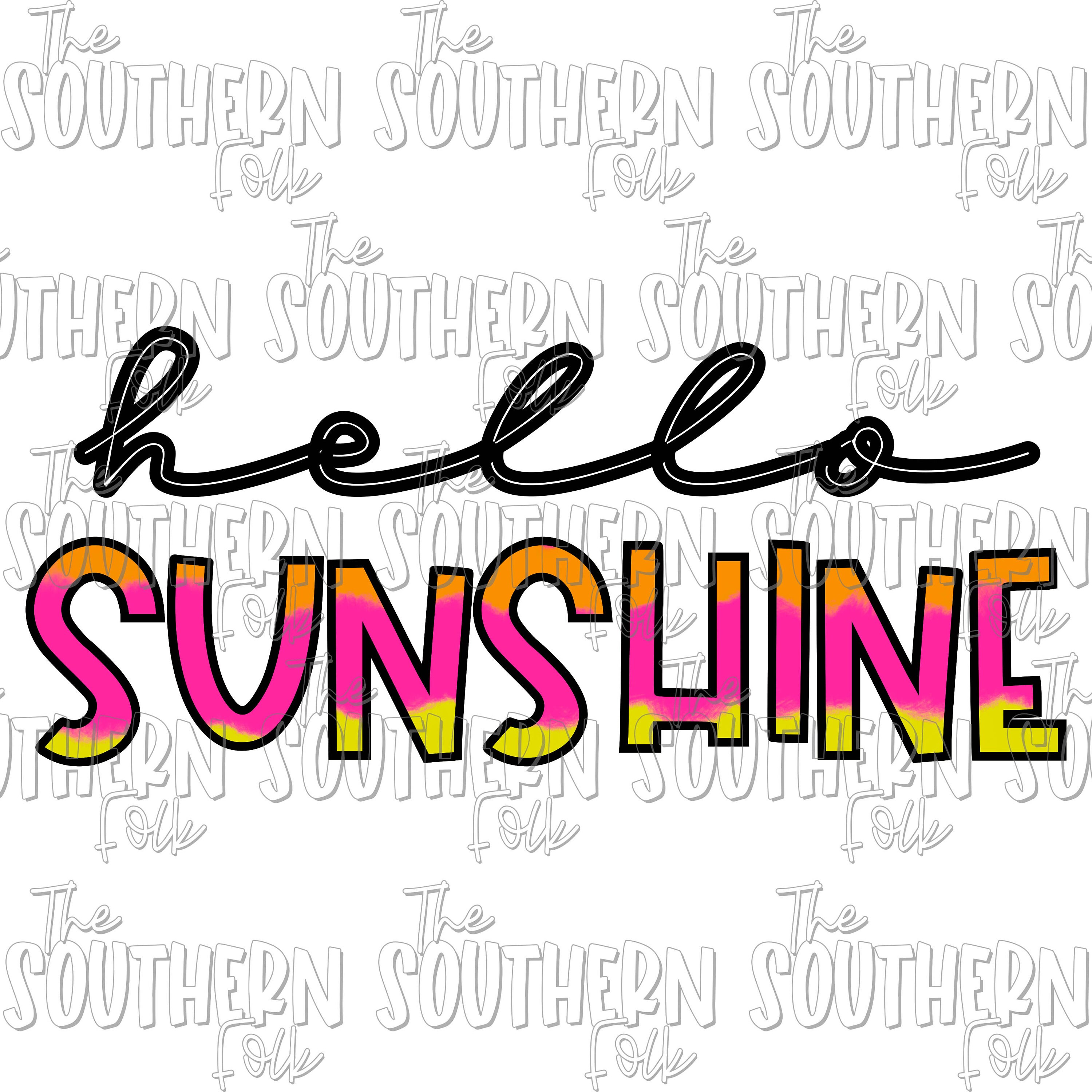 Hello Sunshine PNG File Sublimation Design Digital Download | Etsy