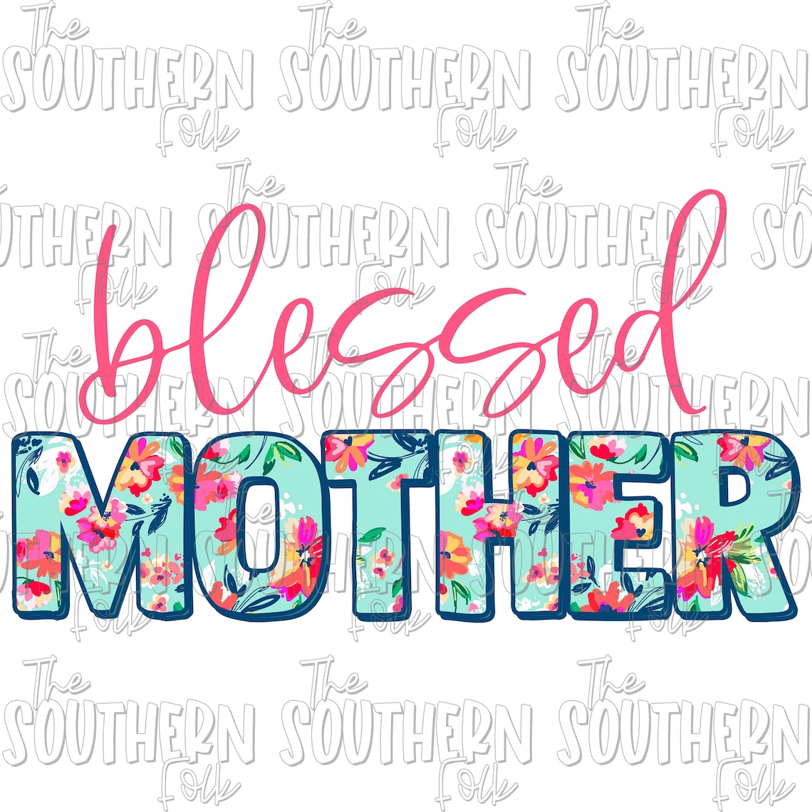 Floral Blessed Mother PNG File, Sublimation Design, Digital Download ...