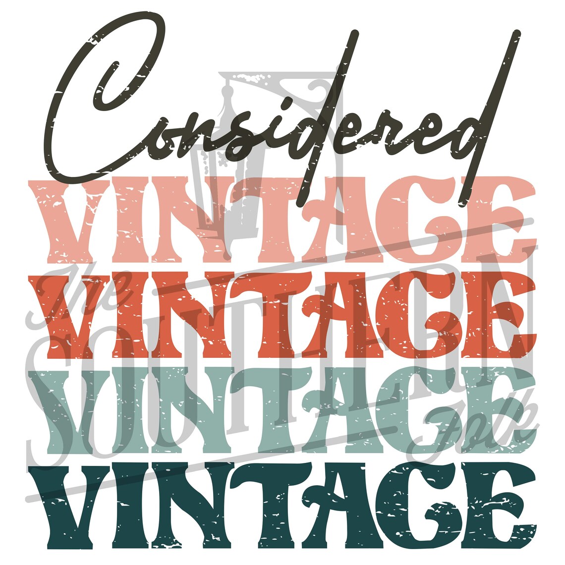Considered Vintage PNG File, Sublimation Design, Digital Download ...