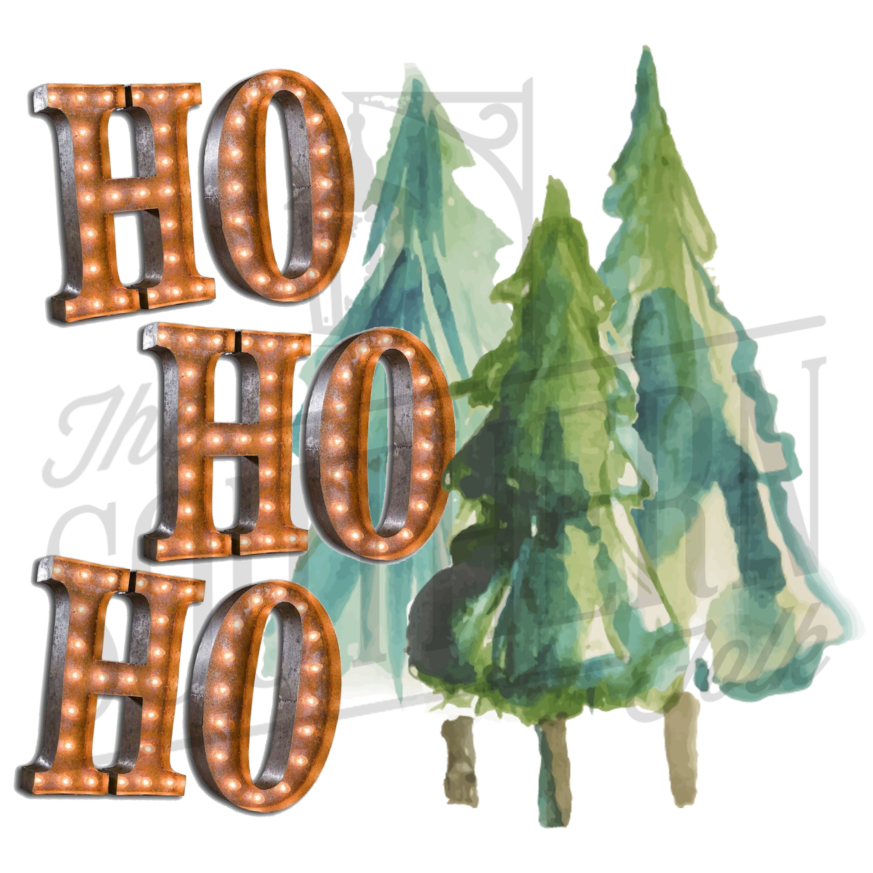 Rustic Ho Ho Ho Design PNG File, Sublimation Design Download, Digital ...