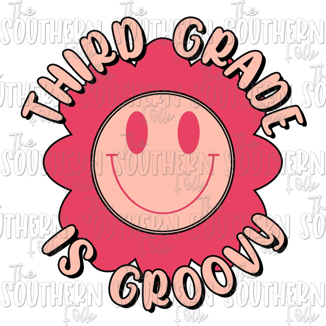 Retro Third Grade is Groovy PNG File, Sublimation Designs, Digital ...