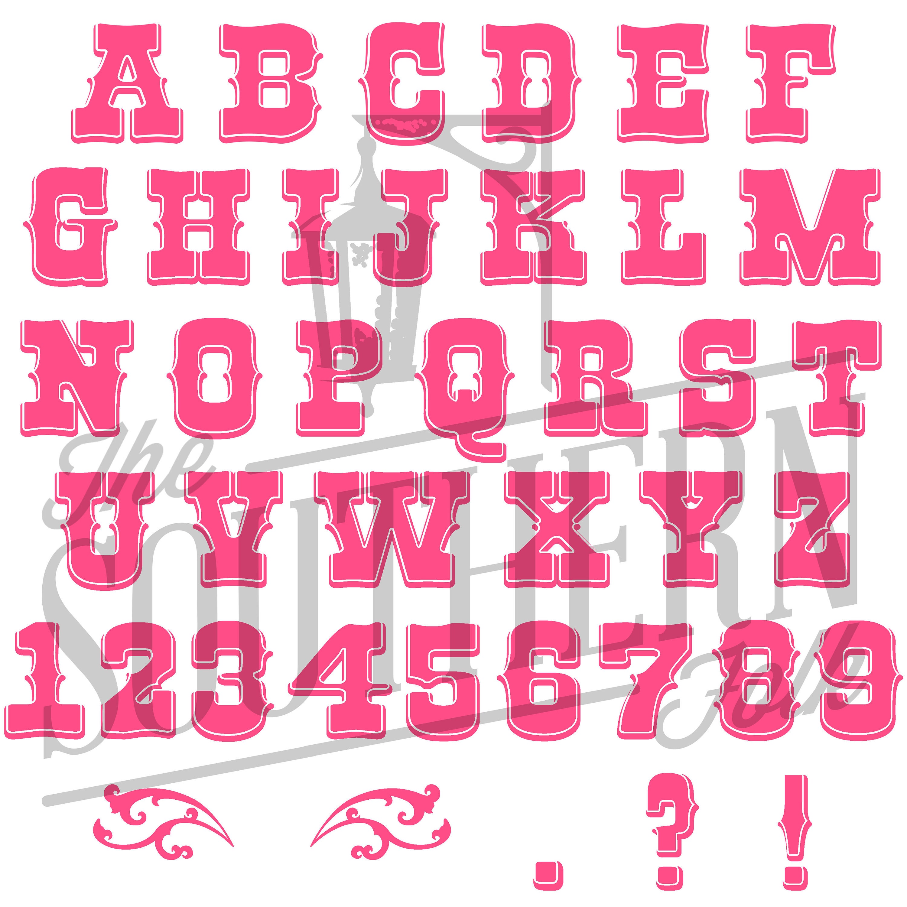 Pink Alphabet 26 Letters 1-9 Numbers 5 Extras PNG File | Etsy