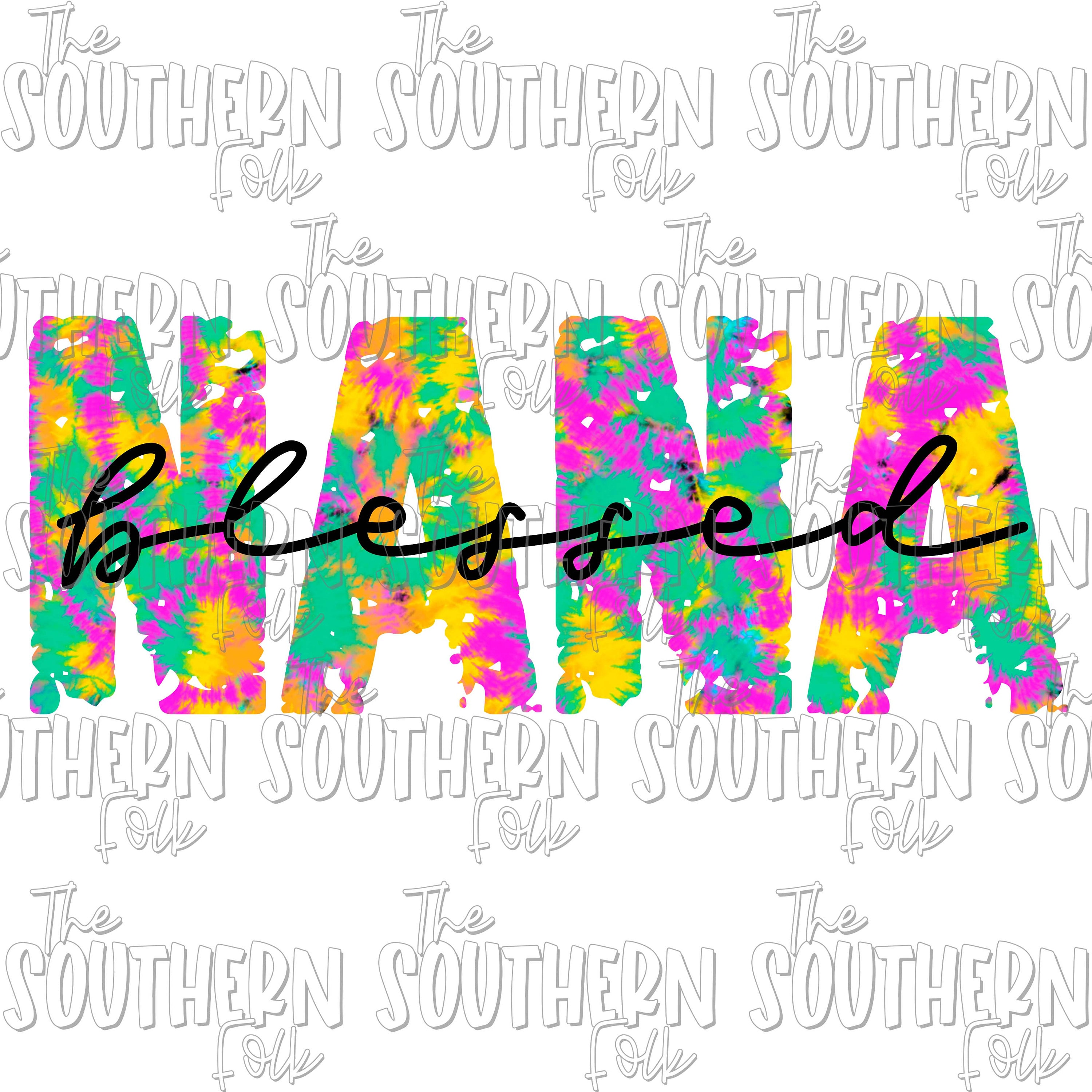 Tie Dye Blessed Nana PNG File Sublimation Design Digital | Etsy