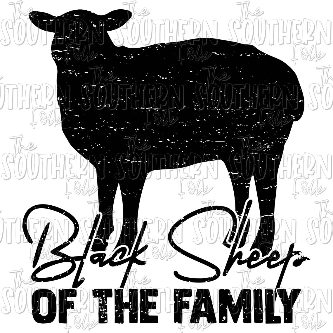 Black Sheep of the Family Distressed PNG File Sublimation - Etsy