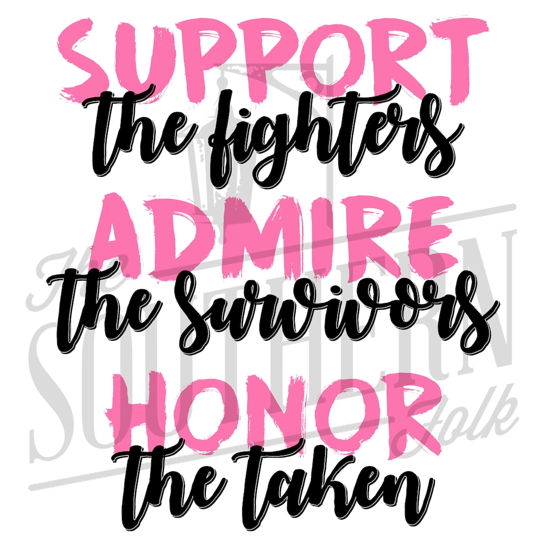 Breast Cancer Support Design PNG File, Sublimation, Digital Download - Etsy