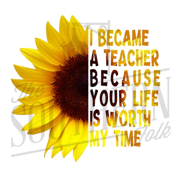 Teacher Sunflower Png - Etsy