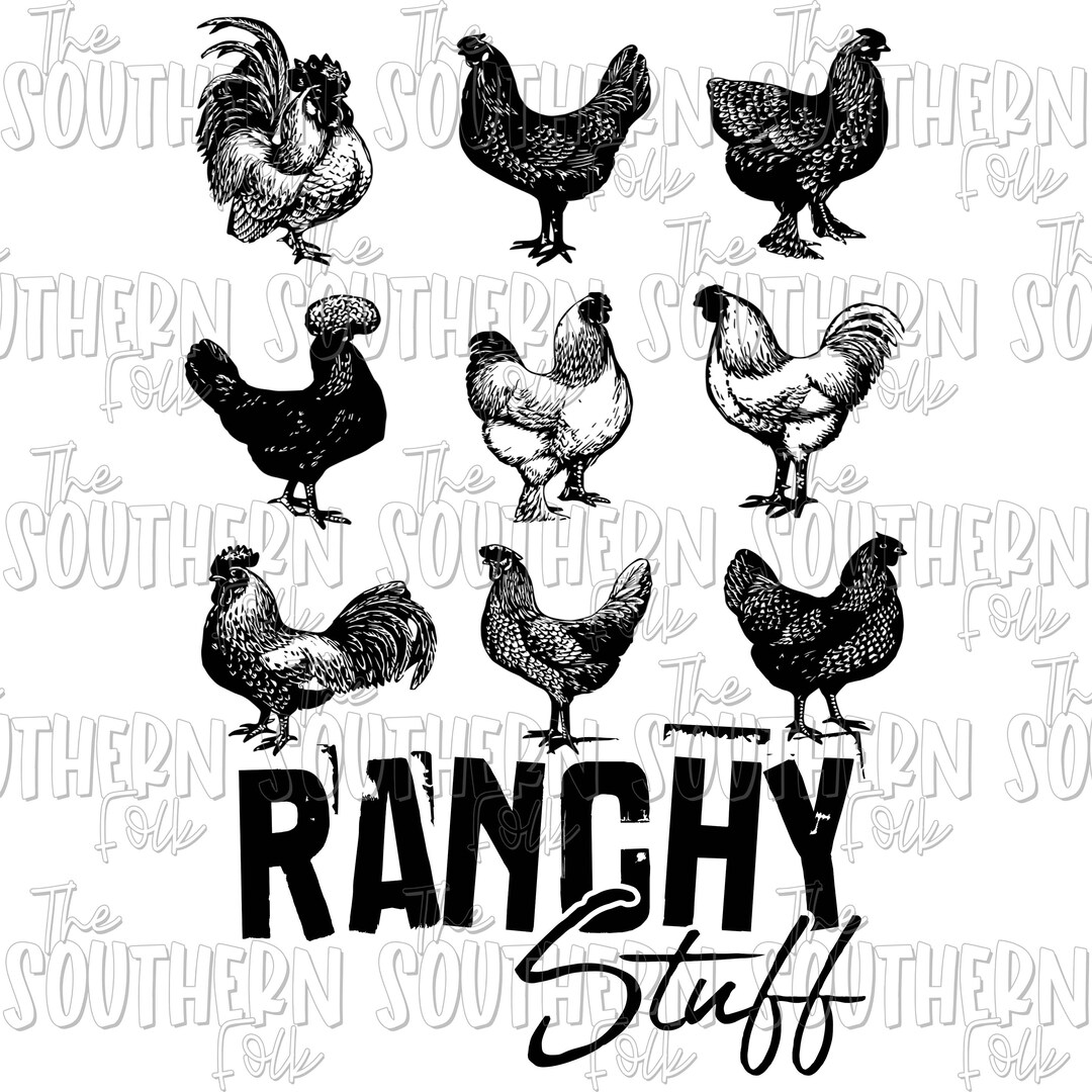 Ranchy Stuff Chickens PNG File, Sublimation Designs Downloads, Digital ...