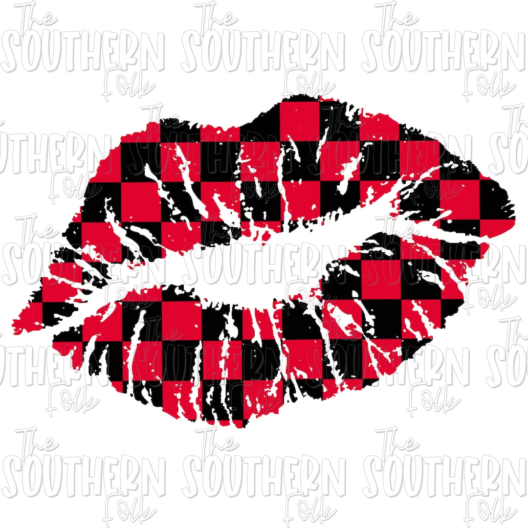 Checkerboard Lips PNG File for Sublimation, Digital Download, Valentine ...