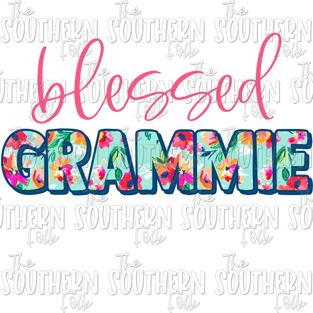 Floral Blessed Grammie PNG File, Sublimation Design, Digital Download ...