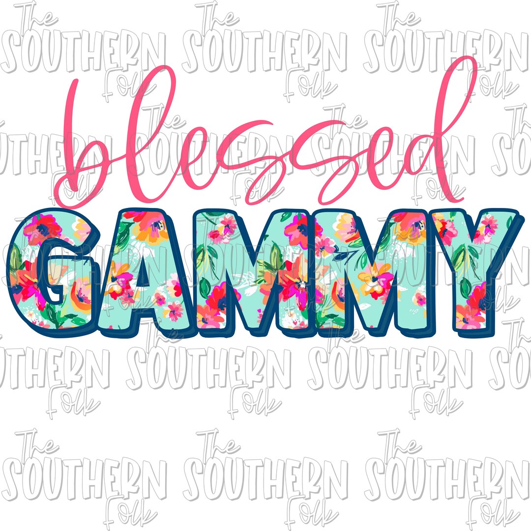 Floral Blessed Gammy PNG File, Sublimation Design, Digital Download ...