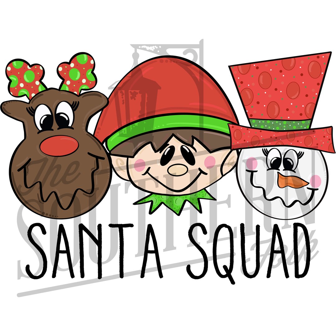Santa Squad Sublimation Design, PNG File, Digital Download, Sublimation ...