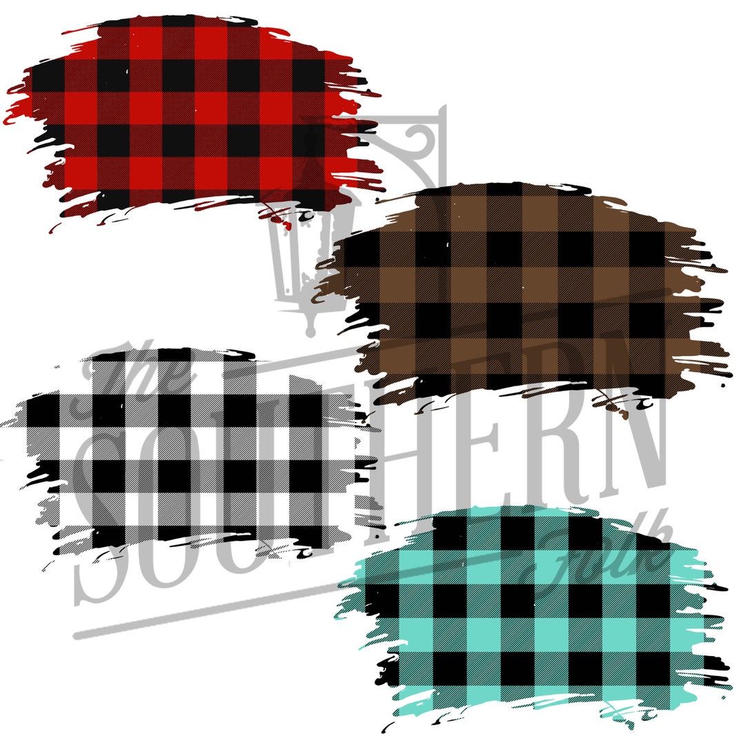 Plaid Splashes (set of 4) Elements, Clipart, PNG File, Sublimation ...