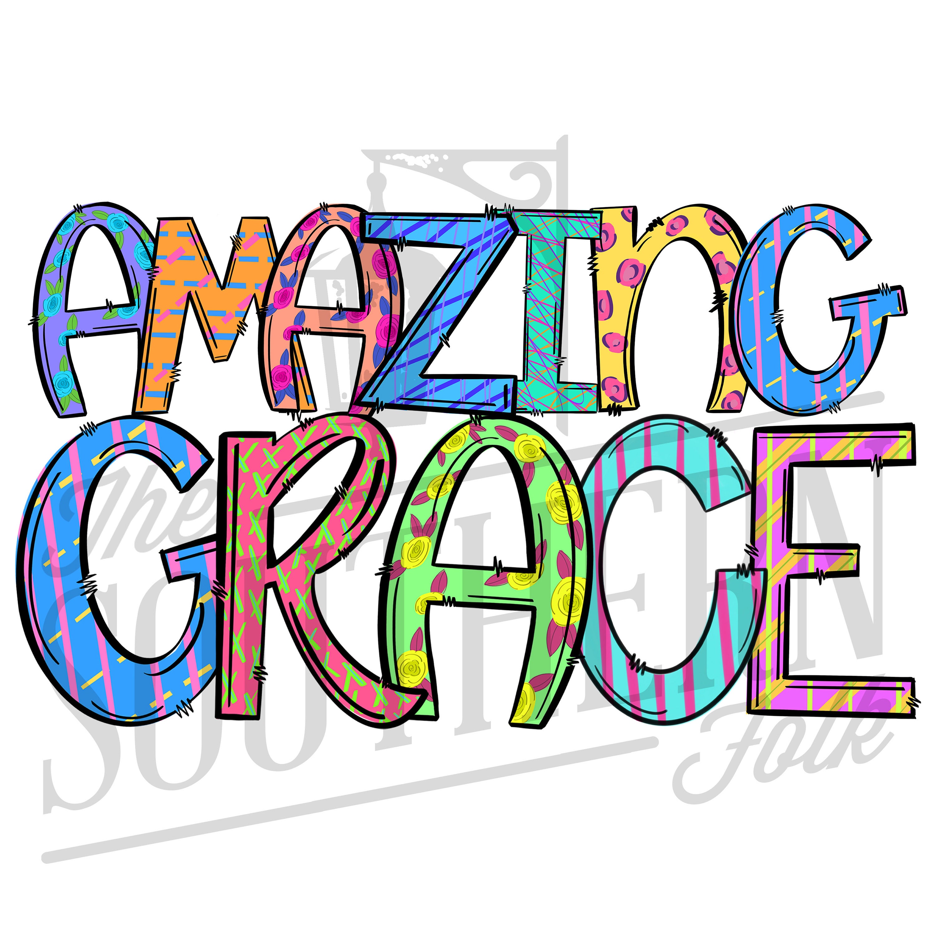 Amazing Grace PNG File Sublimation Design Digital Download | Etsy