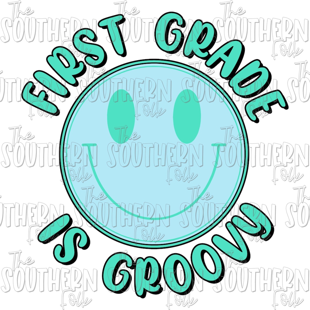 Retro First Grade is Groovy PNG File, Sublimation Designs, Digital ...