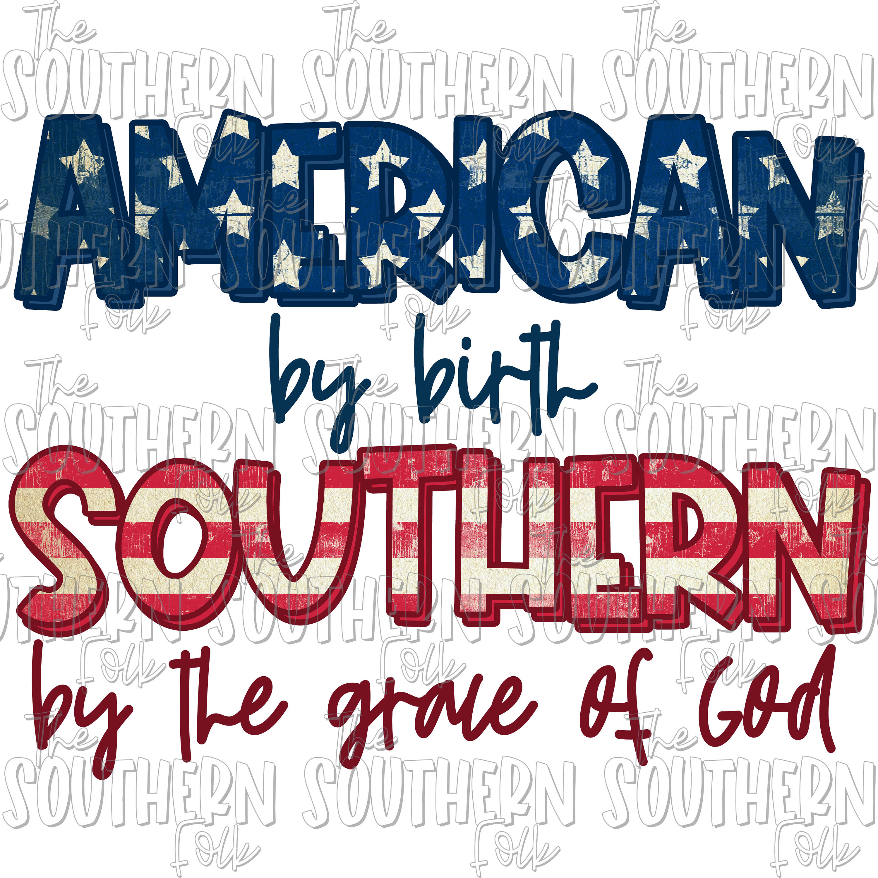 American by Birth Southern by the Grace of God PNG File | Etsy