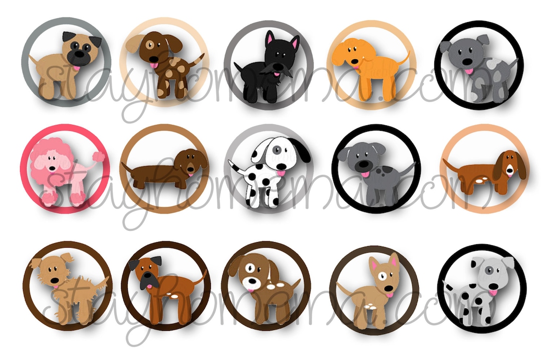 INSTANT DOWNLOAD Dog Puppies 1 Inch Bottlecap Image Dogs Puppy Puppies ...