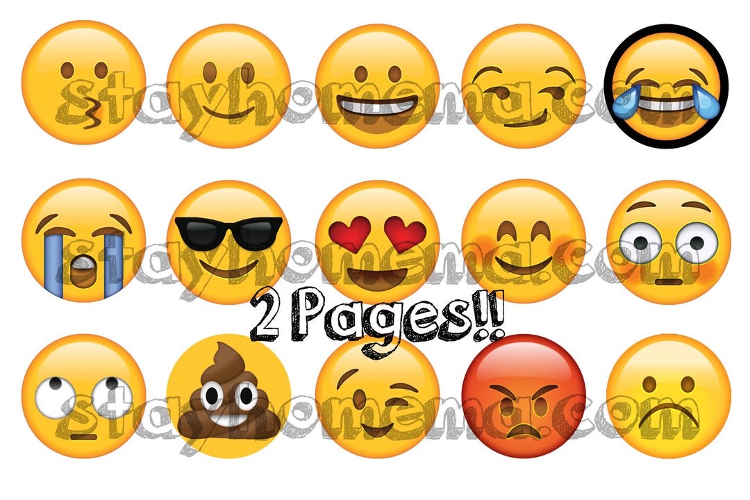 INSTANT DOWNLOAD One Inch 4x6 Bottle Cap Images: Smiley Faces - Etsy