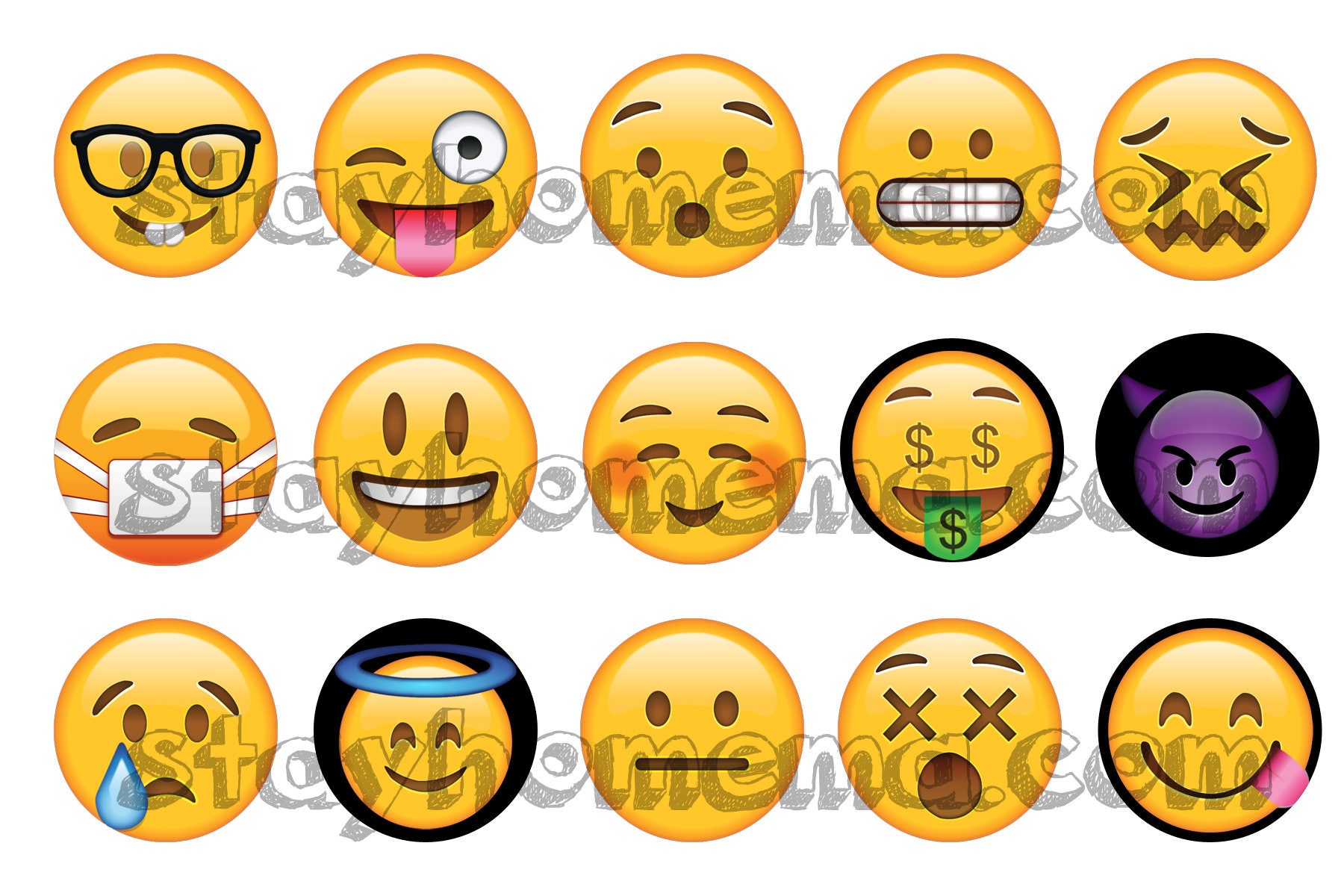 INSTANT DOWNLOAD One Inch 4x6 Bottle Cap Images: Smiley Faces - Etsy