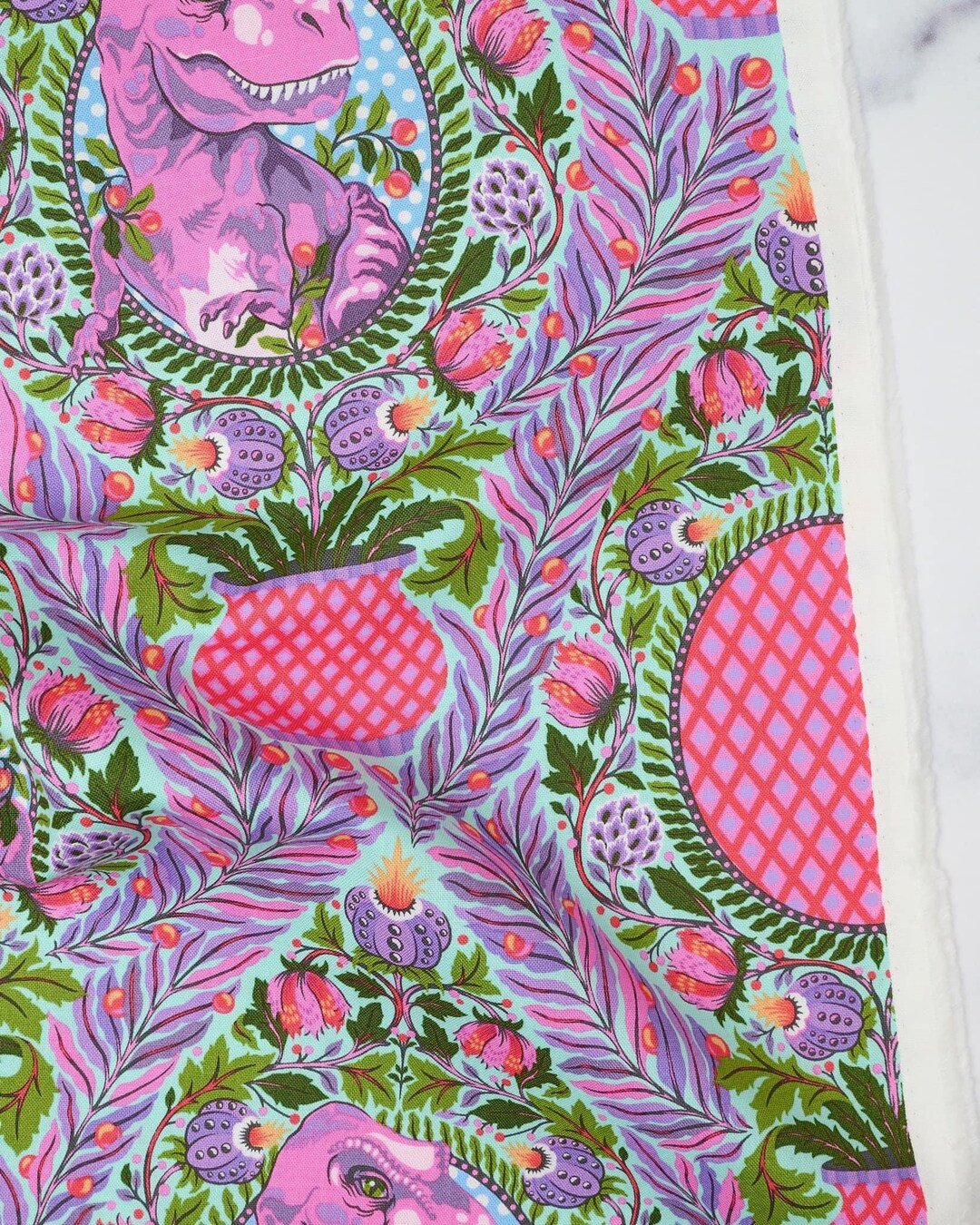 Tula Pink, ROAR, Purple Dinosaur, 1/2 Cuts Min. - Etsy