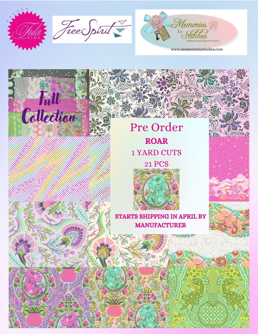 IN STOCK, Tula Pink Roar Fabric ,21 Print Bundle, MISSING Black Border ...