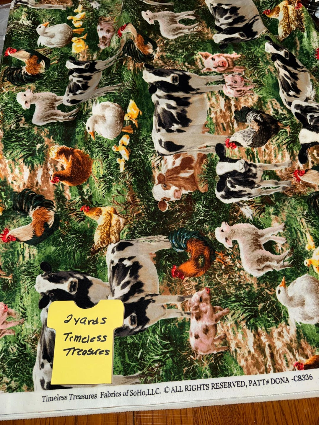 Timeless Treasures Farm Life Allover Farm Animals Multi, Fabric by the ...