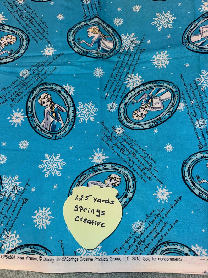 Frozen Fabric, Elsa Fabric, Elsa Framed Farbic, Blue Frozen Fabric ...