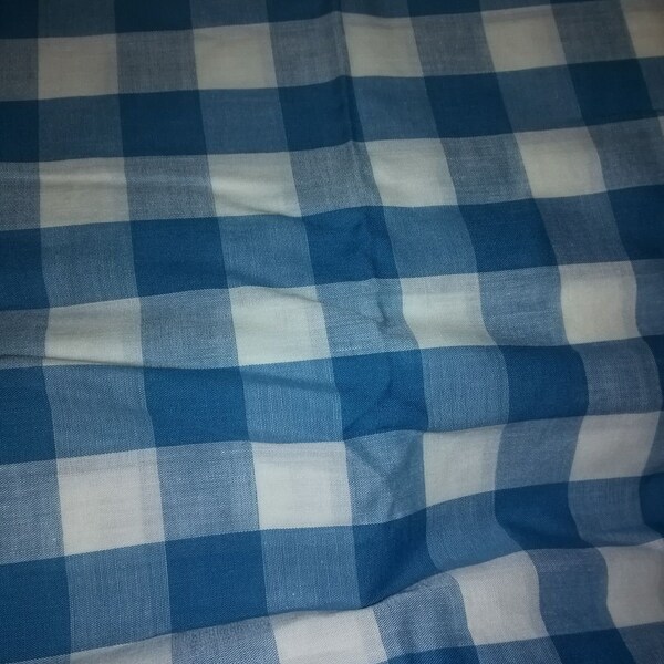 Blue Checked Fabric - Etsy