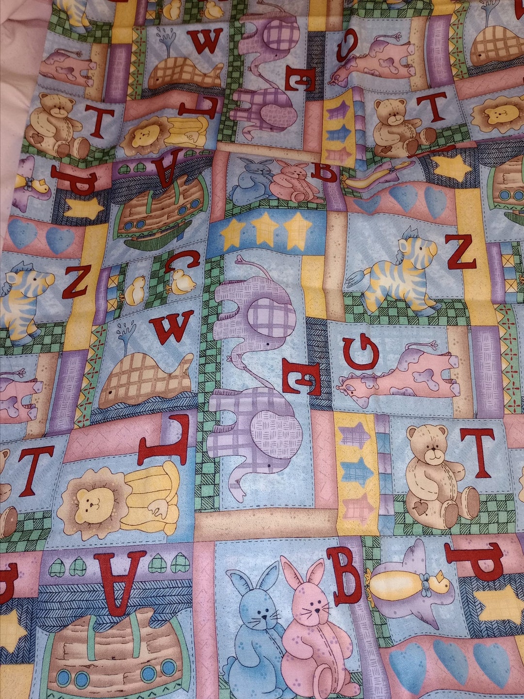 Leslie Beck ABC Animals Animal Alphabet Blocks Cotton Fabric - Etsy