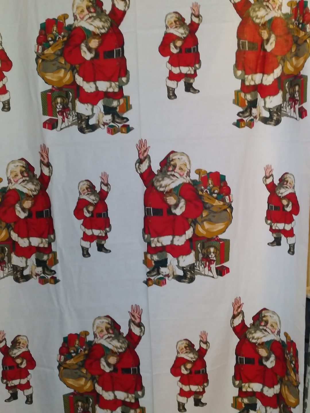Vintage Ready to Cut & Sew 8 Santa Claus Reverse Images Wamsutta OTC ...