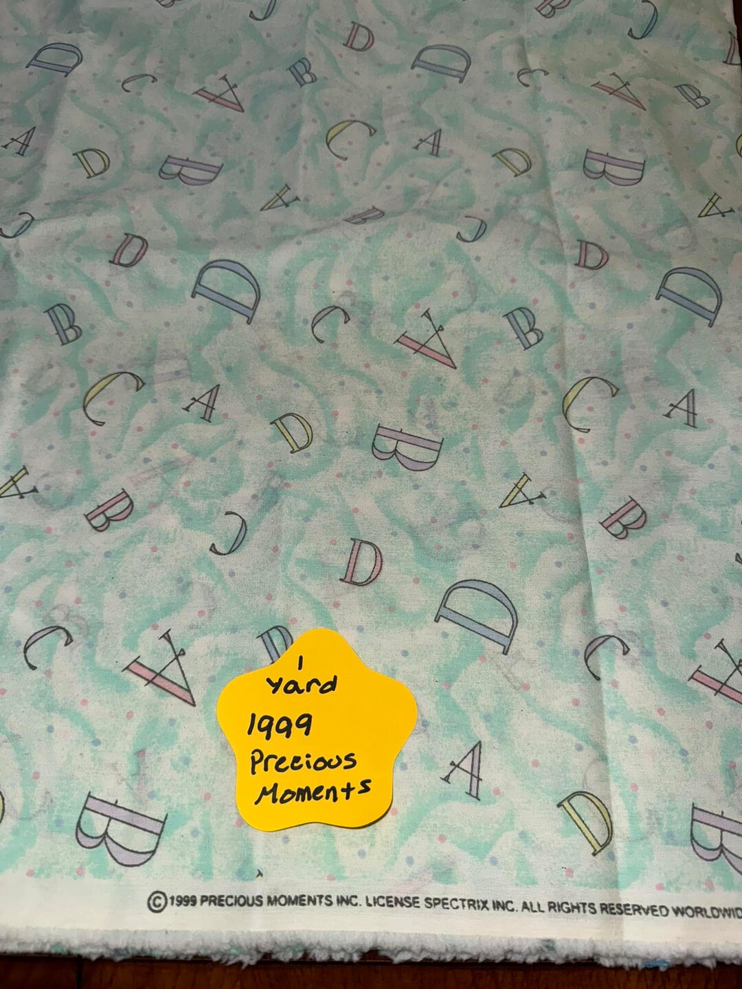 Precious Moments Fabric 1999 PMI Spectrix Alphabet 45inx35in - Etsy