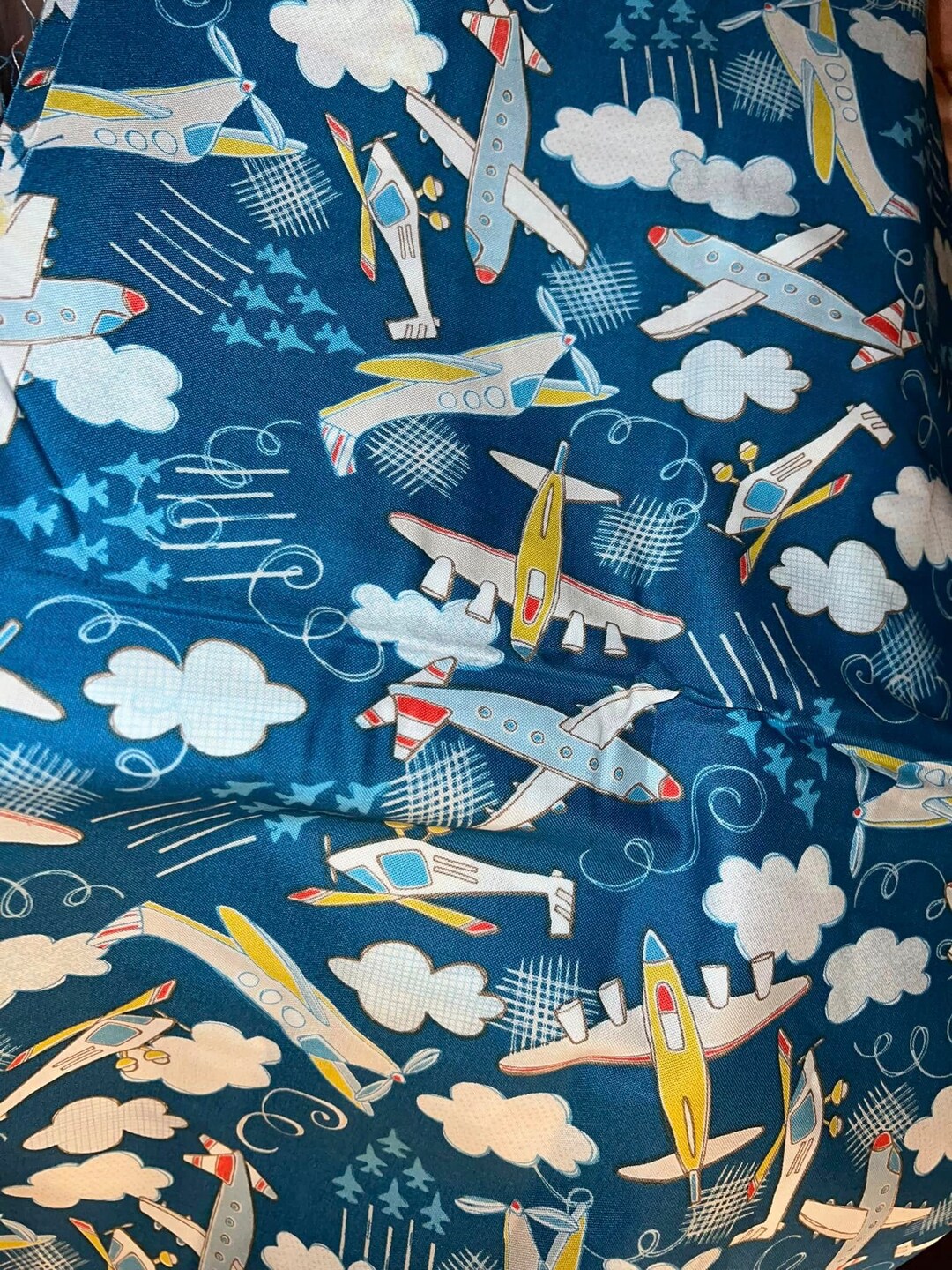 Emma & Mila the Plane Time Collection Cotton Dark Blue Fabric - Etsy