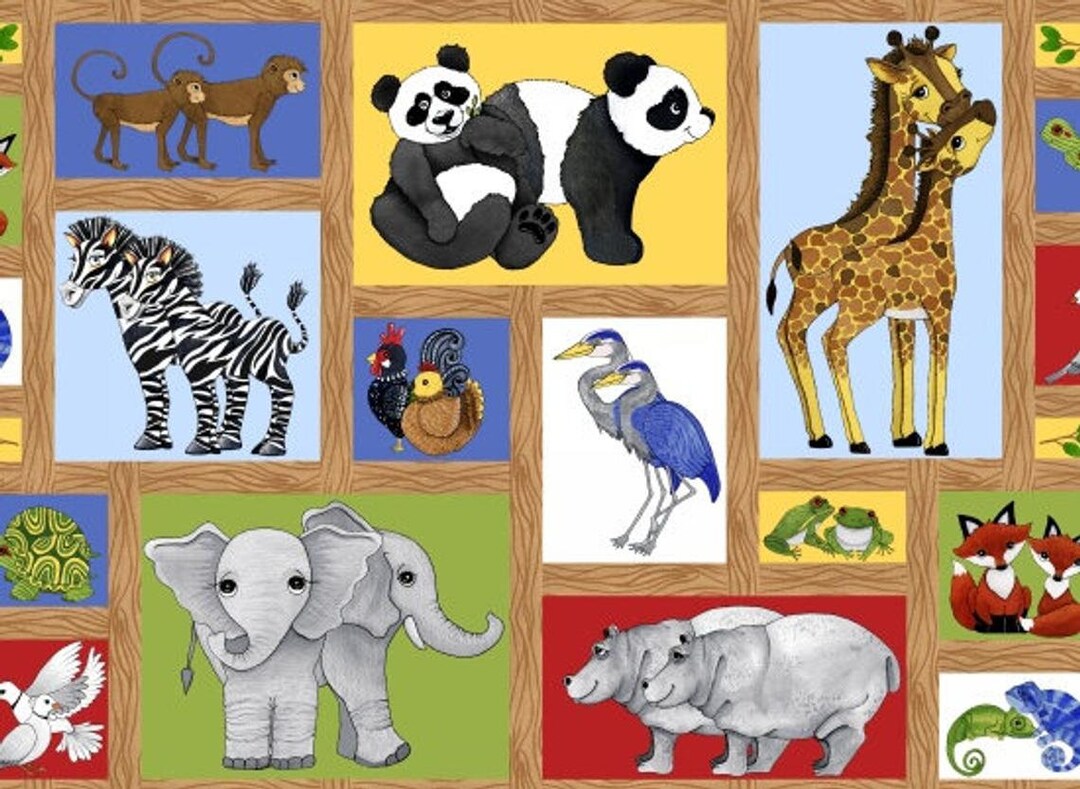 Animal Squares No Kind Left Behind Blank Quilting Fabric - Etsy
