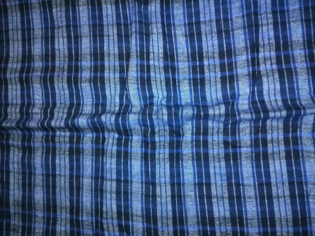 Blue Plaid Flannel Fabric - Etsy