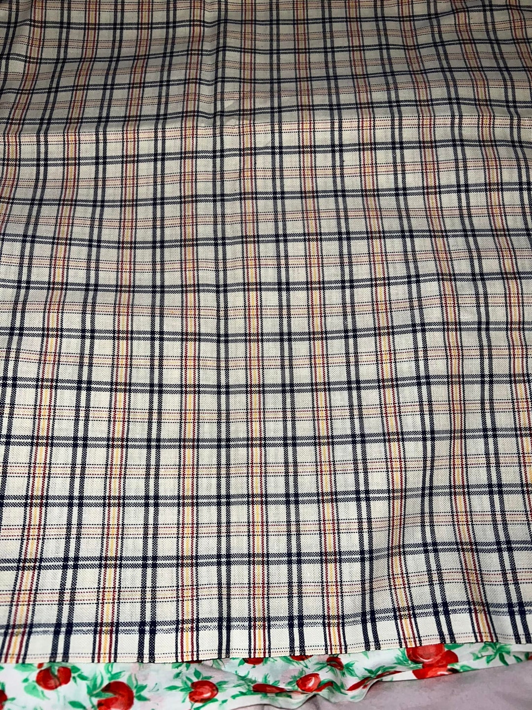 Blue, Yellow, Red Plaid Cotton Fabric - Etsy